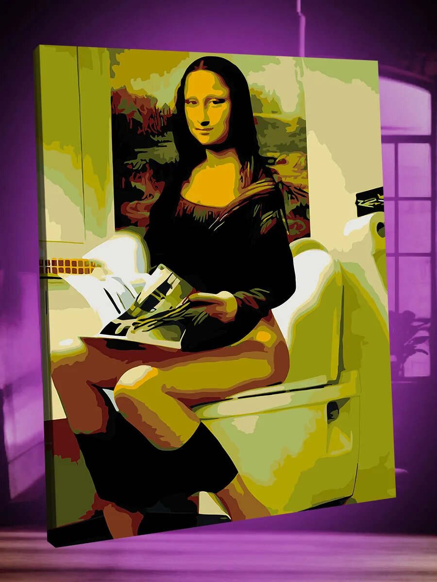 Картины по номерам Мона Лиза на унитазе