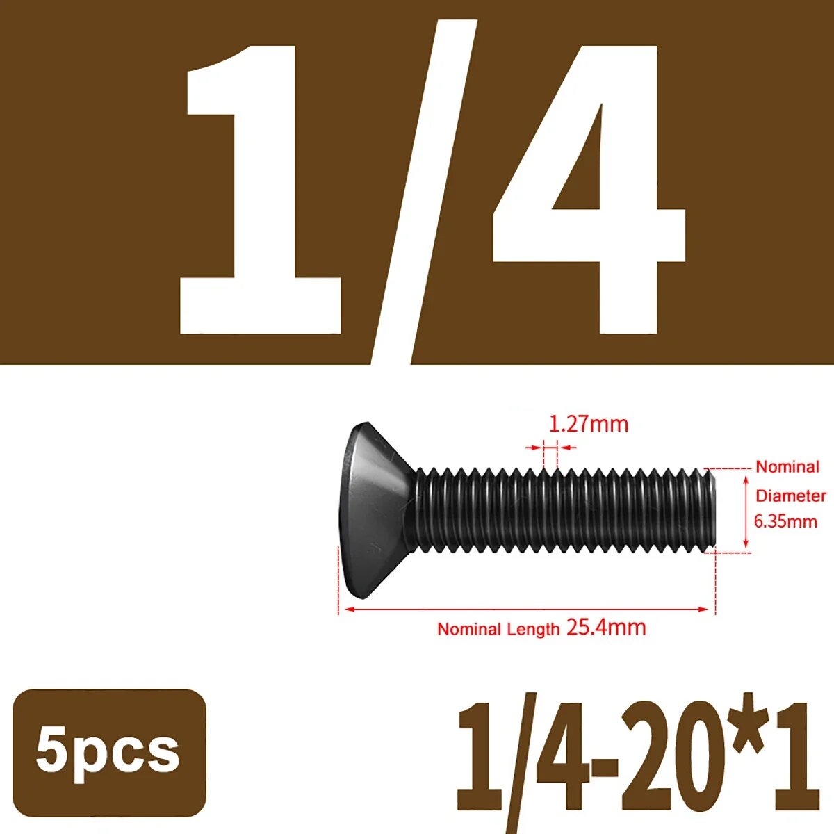 10 шт, резьба BSW 1/4-20, черный класс 10,9, высокопрочные стальные болты с потайной головкой, винты с шестигранной головкой, длина от 3/8 до 2 дюймов