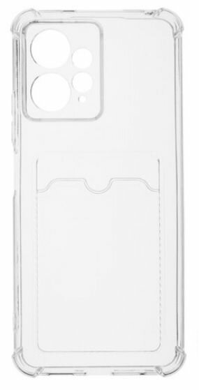 Чехол накладка с карманом для Xiaomi Redmi Note 12 прозрачный, карман для карт, защитный / Прозрачная накладка с карманом для карт на Ксяоми Редми Нот 12 картхолдер, противоударный