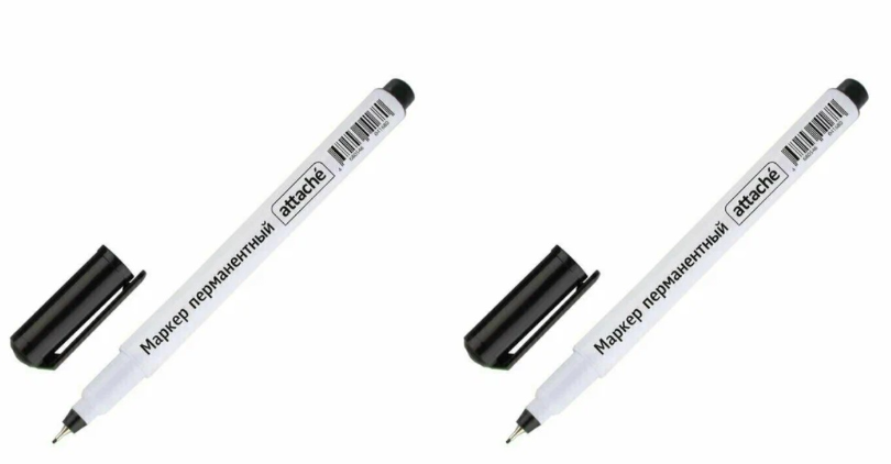 Attache Маркер для Cd, черный, 0,5 мм, 2 шт