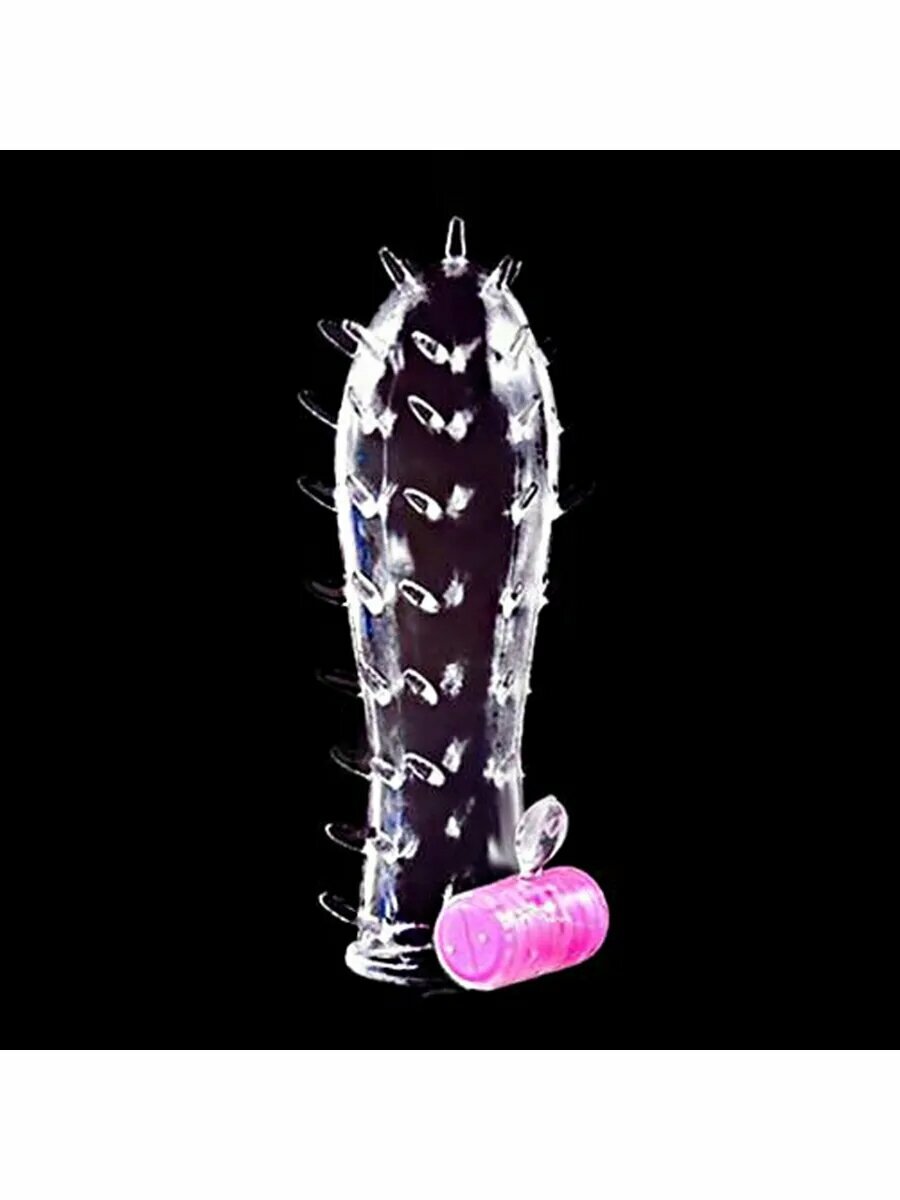 Насадка массажная с усиками, с вибростимуляцией клитора, гел