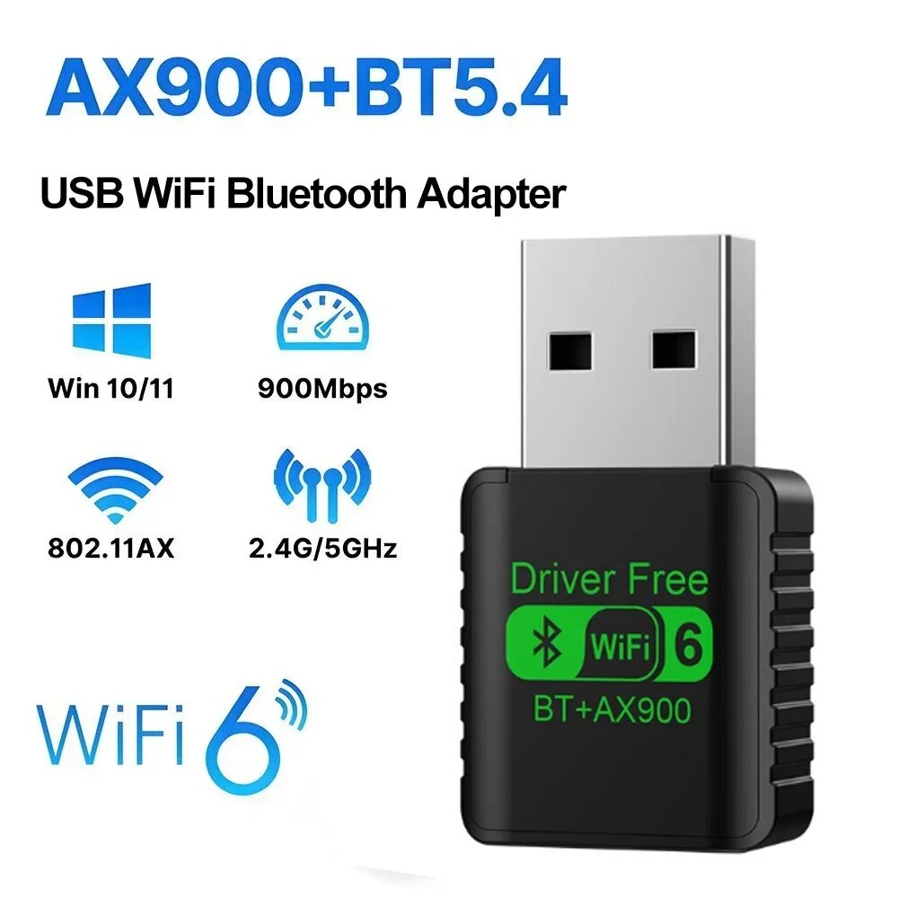 ICANING AX900 Wi-Fi 6 Bluetooth 5.4 USB адаптер, Style 3