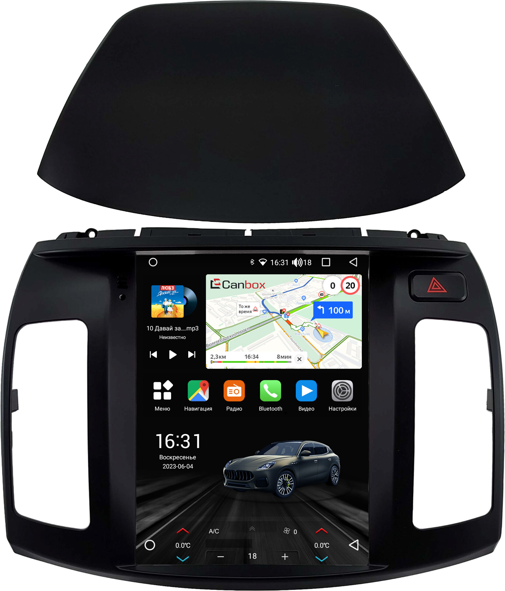 Штатная магнитола Hyundai Elantra 4 (HD) 2006-2011 (черная) Canbox M-Line (Tesla) 9.7" 2/32 5620-1312-284 Android 10 (4G-SIM, DSP, QLed)