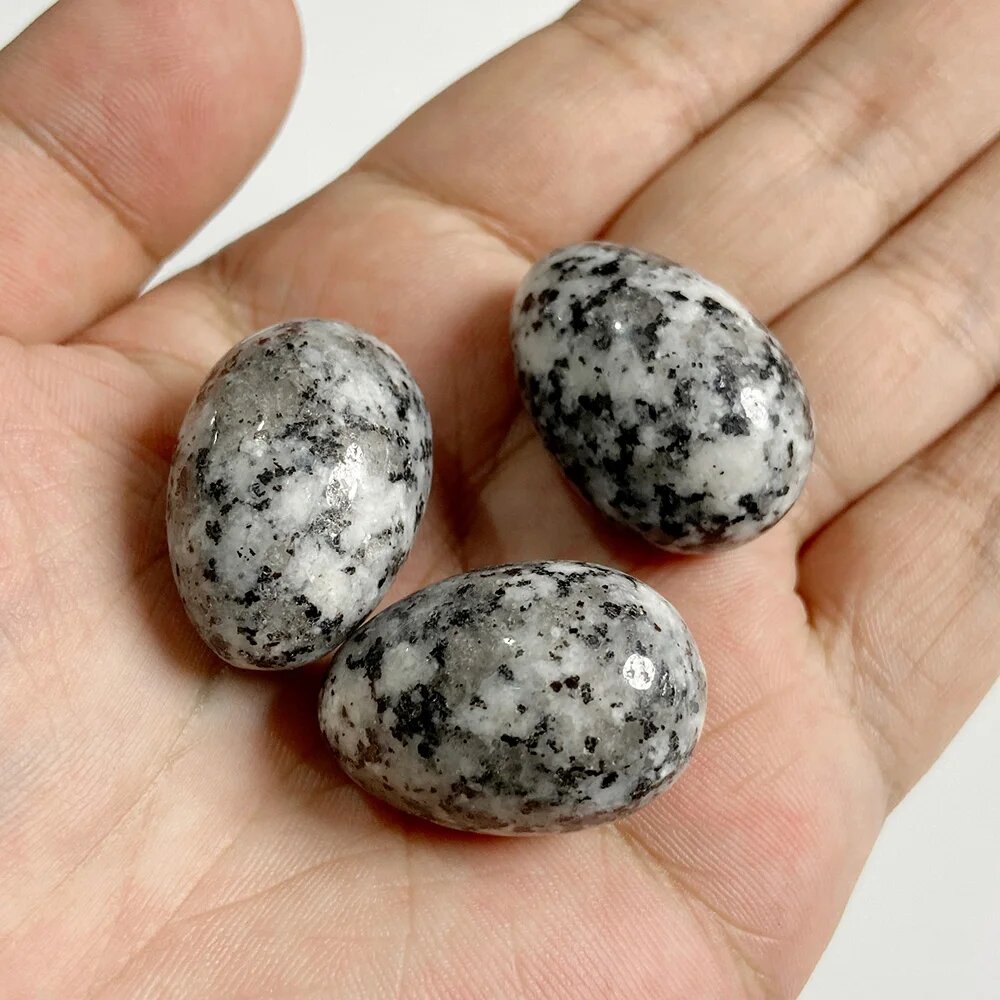 Полированный ониксовый камень яйцо 20x30 мм Серый, 1 piece, NO.17 Jaspers