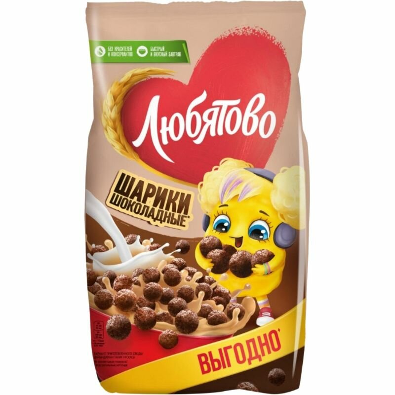 Шарики Любятово шоколадные, 500 г