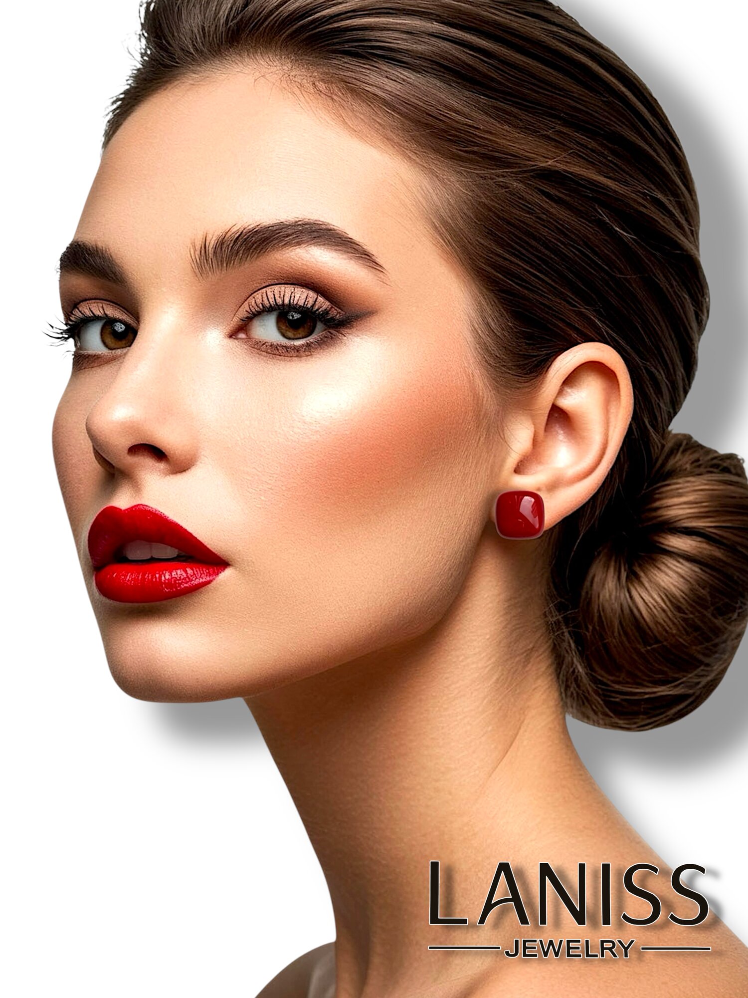 Серьги пусеты, стекло