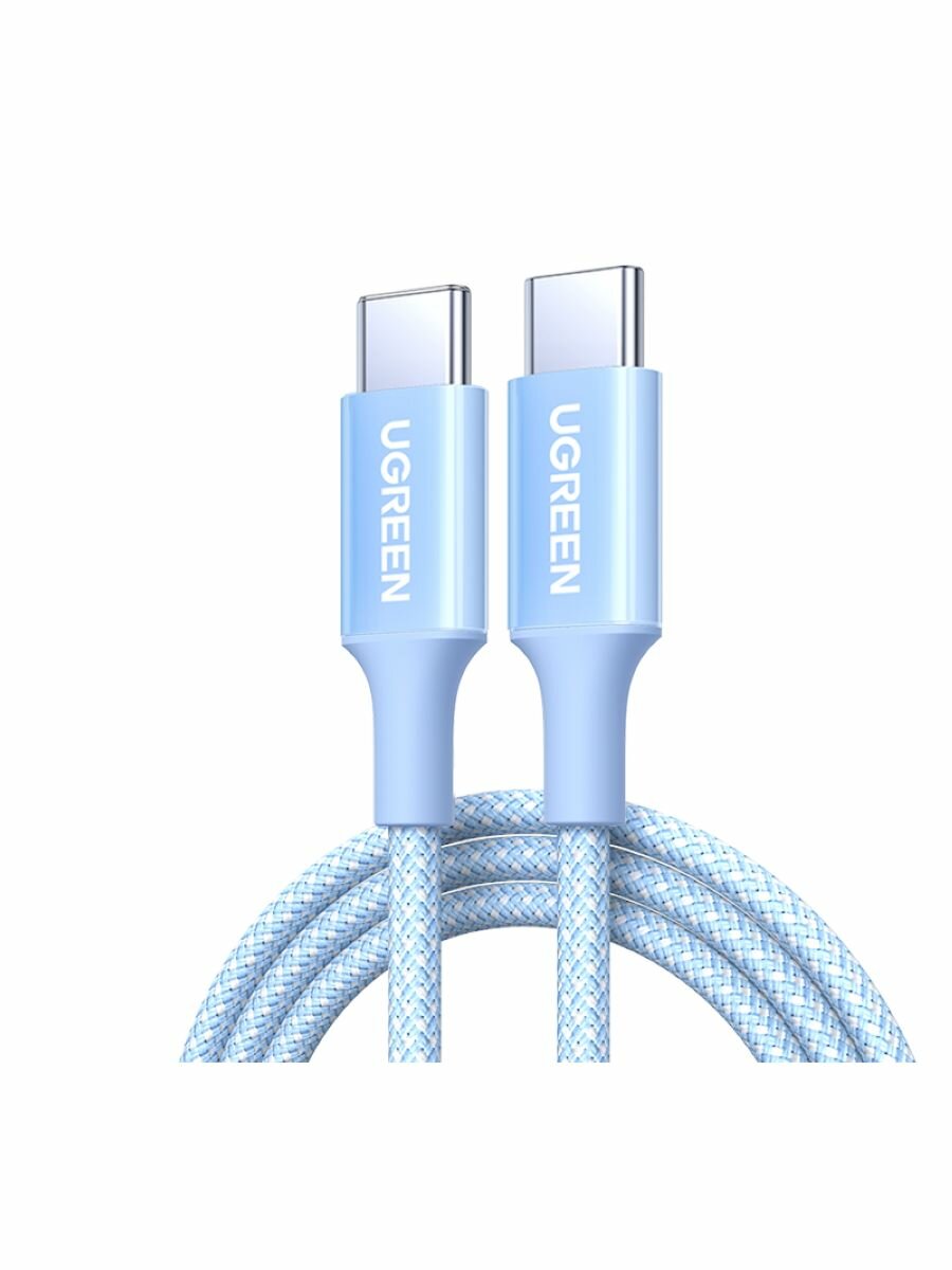 Кабель UGREEN L502 (65254) USB-C to USB-C PD Fast Charging Braided Cable 5A Max. Длина: 2м. Цвет: голубой