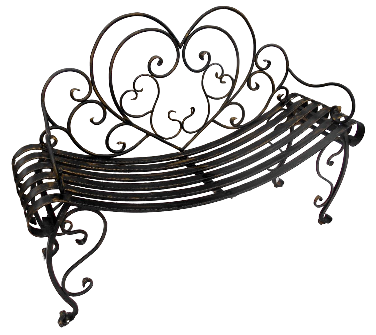 Кованая скамейка садовая, металлическая скамья, лавочка для дачи МА-21