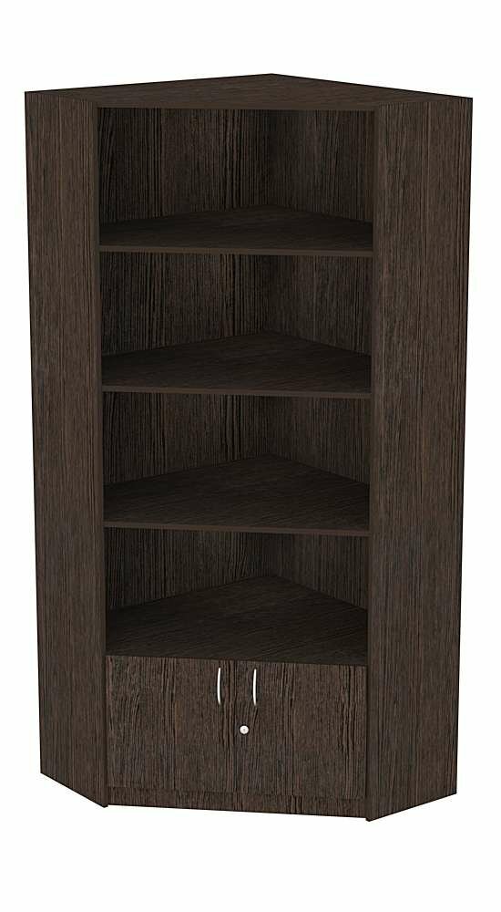 Стеллаж из ДСП серии Эконом угловой №5-3 (торец 350 мм) с дверками 410 мм, Дуб Венге