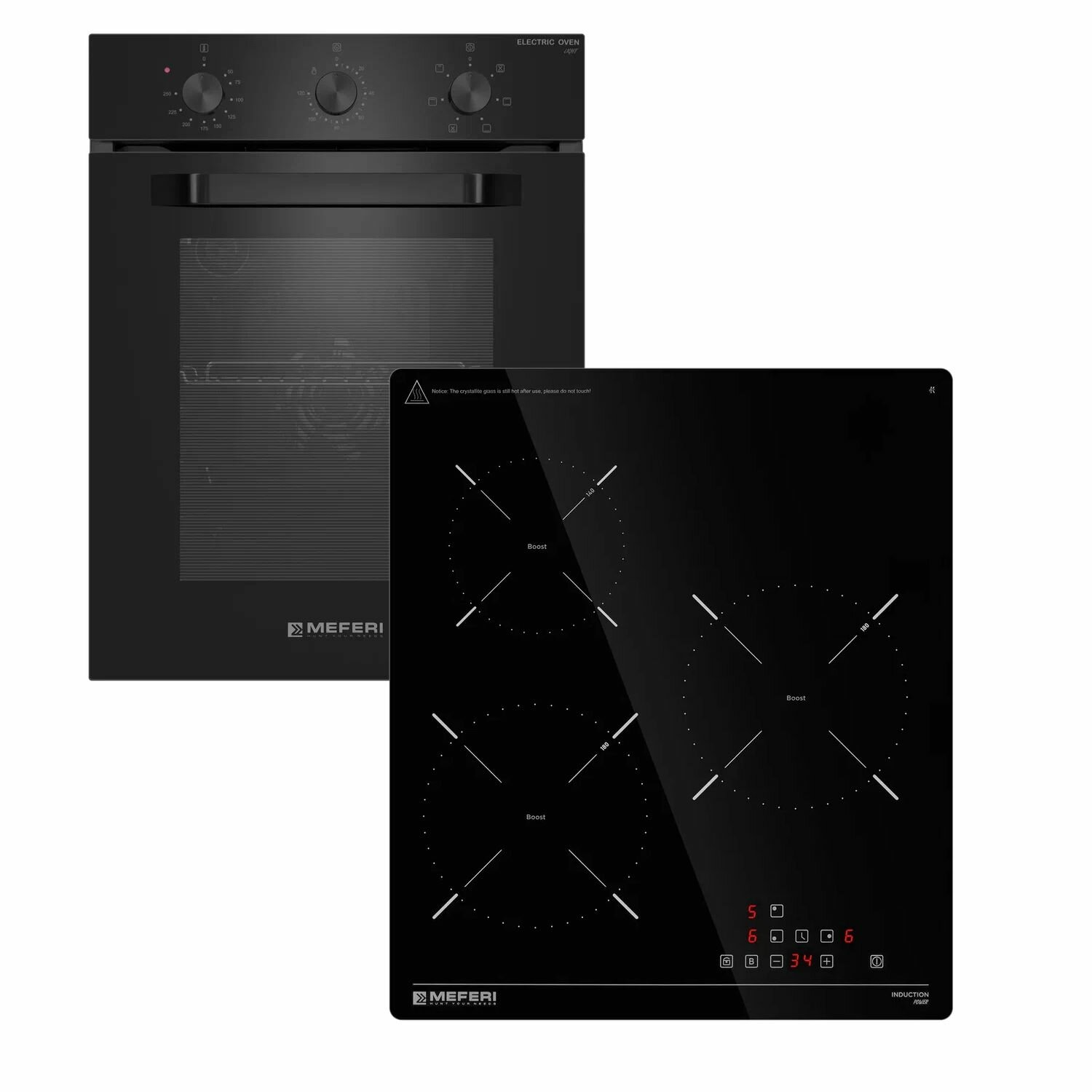 Комплект встраиваемой техники Meferi 45 см черный MS45BK03