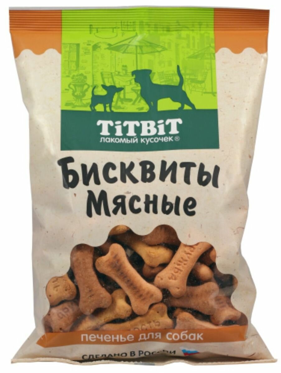 TiTBiT Лакомство для собак Печенье Бисквиты мясные 500г