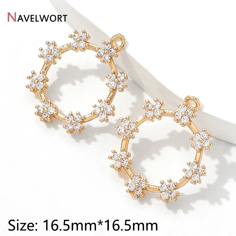 Позолоченные круглые подвески NAVELWORT для сережек 6 pieces