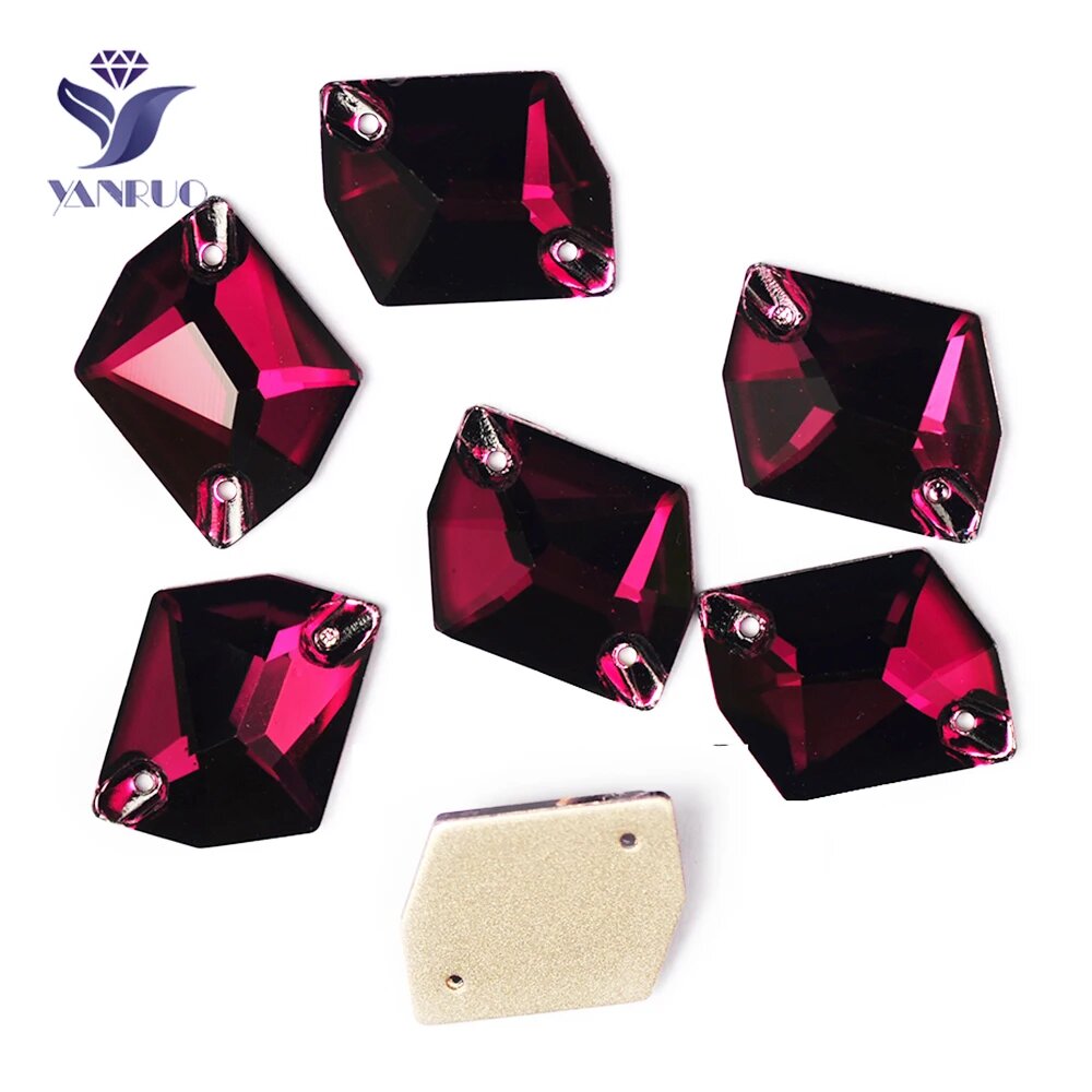 YANRUO Кристальные стразы Аметист Розовый, 11x14mm 204 20pcs