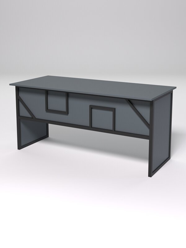 Стол рабочий офисный С-05 "стронг" в стиле лофт декор №4, Темно-серый