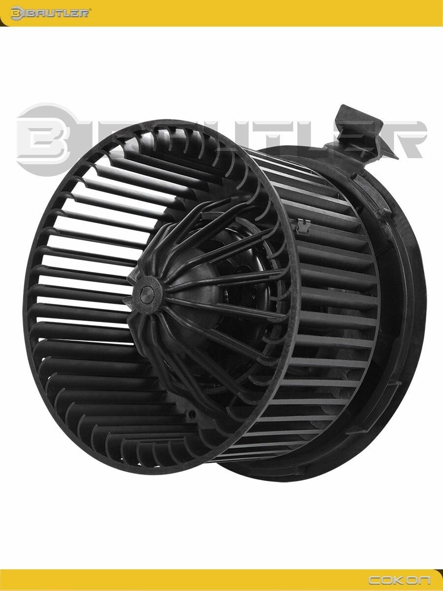 Электровентилятор отопления (электродвигатель с крыльчаткой в сборе на подшипнике) LADA Largus с А/С, RENAULT Logan 2008-, Sandero 2009-, Duster 2010-