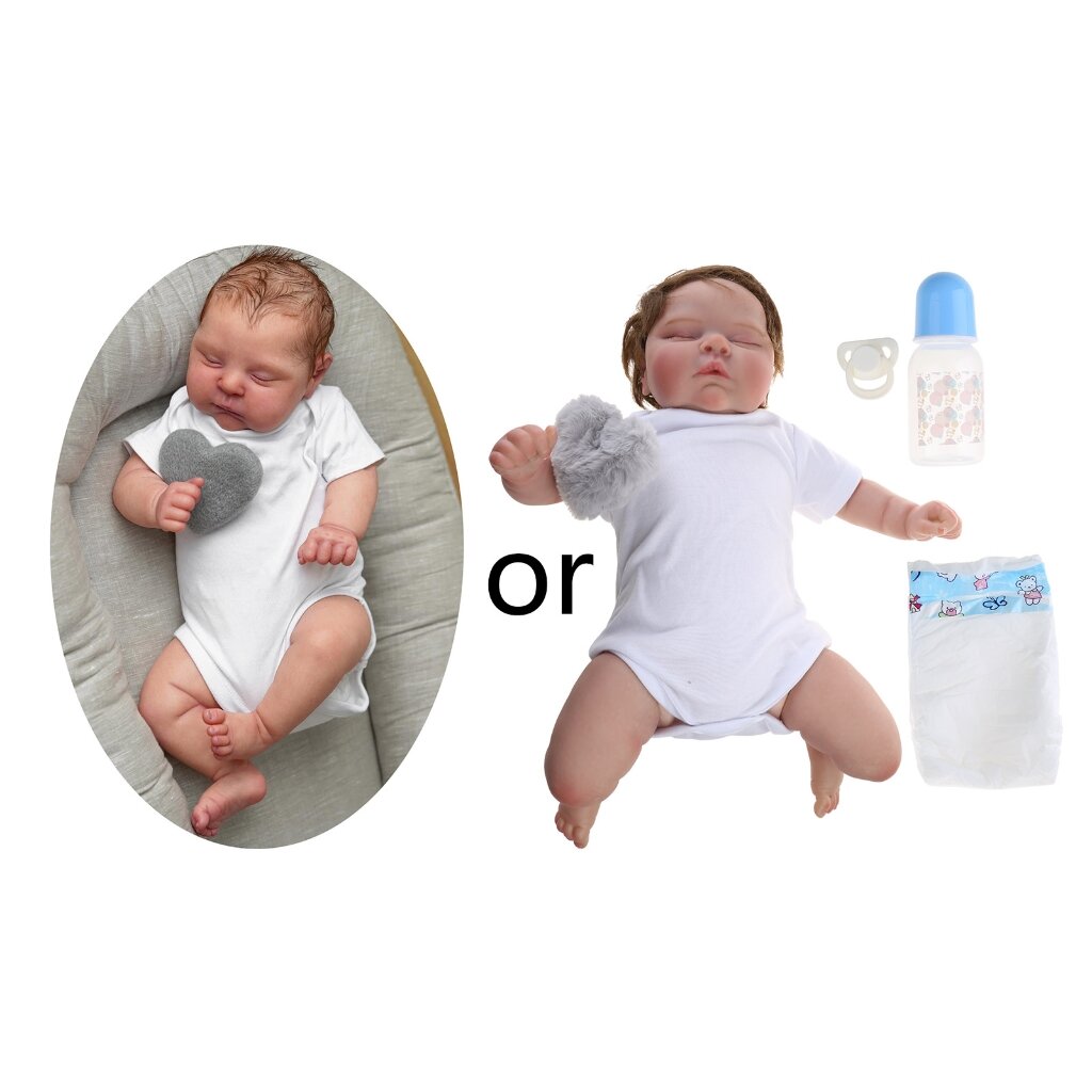 19-дюймовая спальная кукла, белая кукла-реборн для девочек, реалистичное тело, мягкое тело ребенка