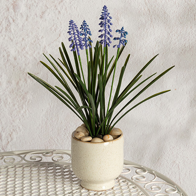Искусственный цветок в горшке Мускари - Подарок Лета 33 см, Summer Deco, 5010093