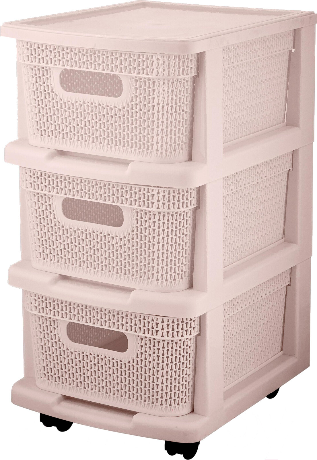 Комод для вещей пластиковый Ajur 3 секции, бежевый топаз