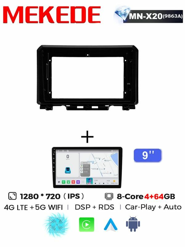 Магнитола 9" Mekede MN X20 Pro 4/64 Gb Suzuki Jimny JB64 2018-2020 carplay