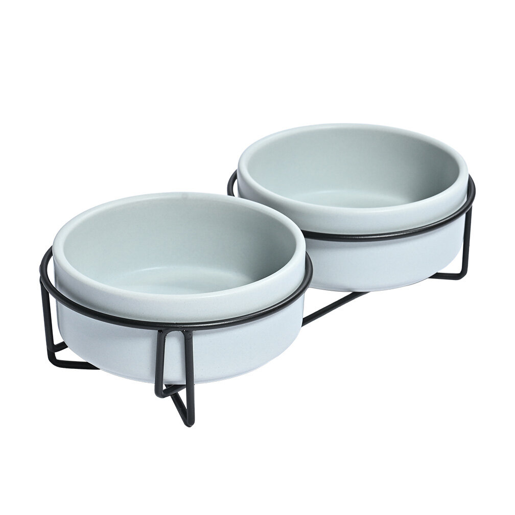 Миска керамическая на подставке для кошки и собак, 2х400 мл арт. 9132/04