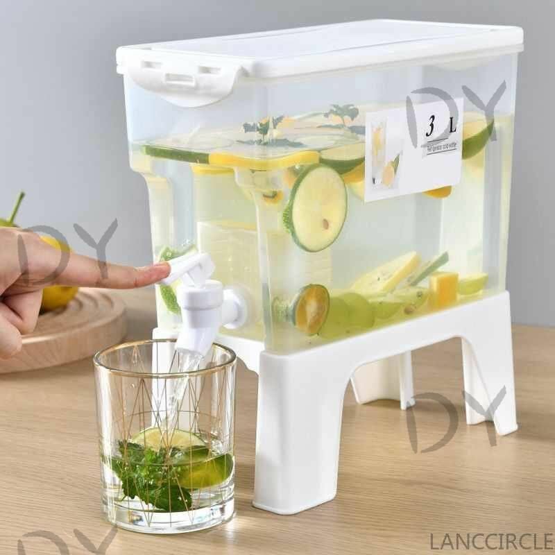 Диспенсер с подставкой, емкость для напитков в холодильник. Дозатор для соков, жидкостиLANCCIRCLE