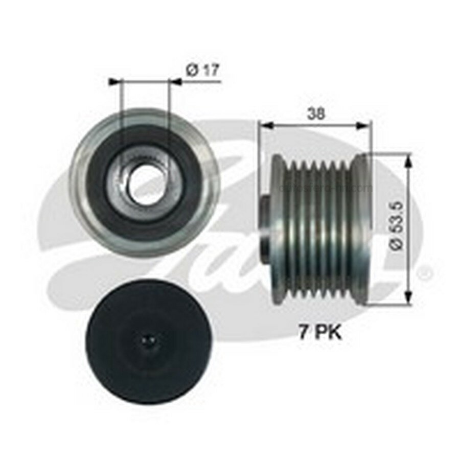 GATES OAP7190 (7789-10190) Обгонный шкив генератора NISSAN Qashqai, X trail, OPEL Movano, RENAULT Laguna III, Master III, Megane III