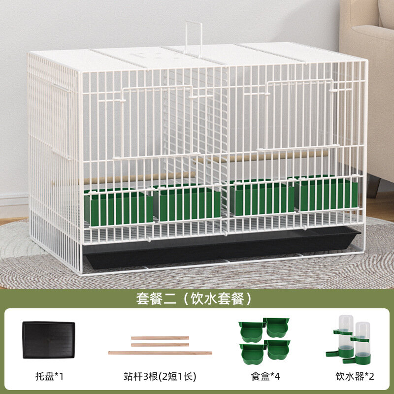 Большая клетка для птиц для домашнего использования, для попугаев, волнистых попугаев, корелл, неразлучников, с перегородкой, двойной ящик для разведения, птичье гнездо