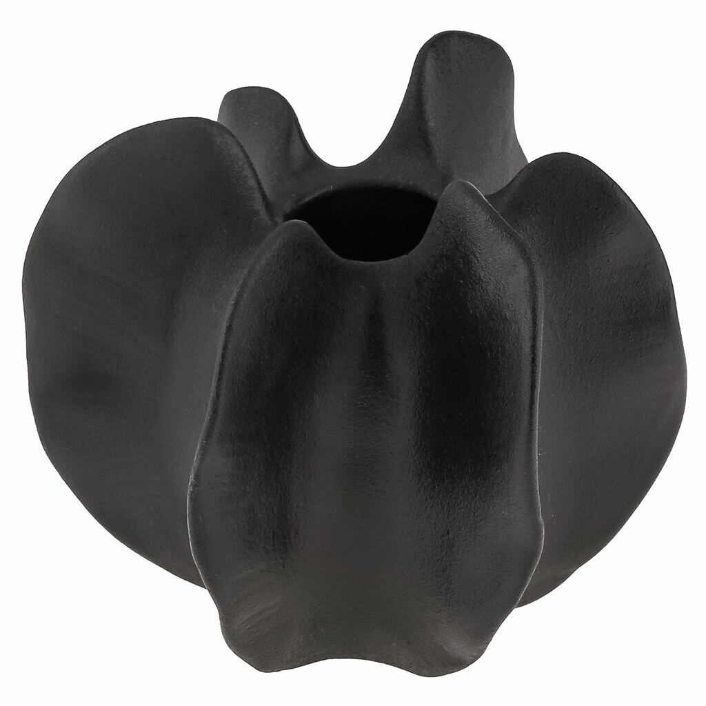 Ваза настольная керамическая "Карамбола" 680мл, черный, фактурный глянец