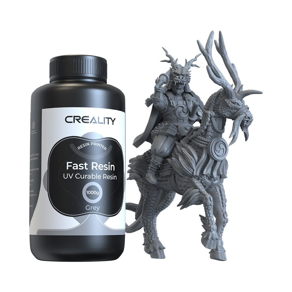 Creality Fast UV Curable Resin for All of the LCD 3D Printers HALOT Mage Pro/ SKY/ ONE /Halot RAY Support Printing Speed Good Flexible and Rigidity Low Odor High Success Rate - Grey
