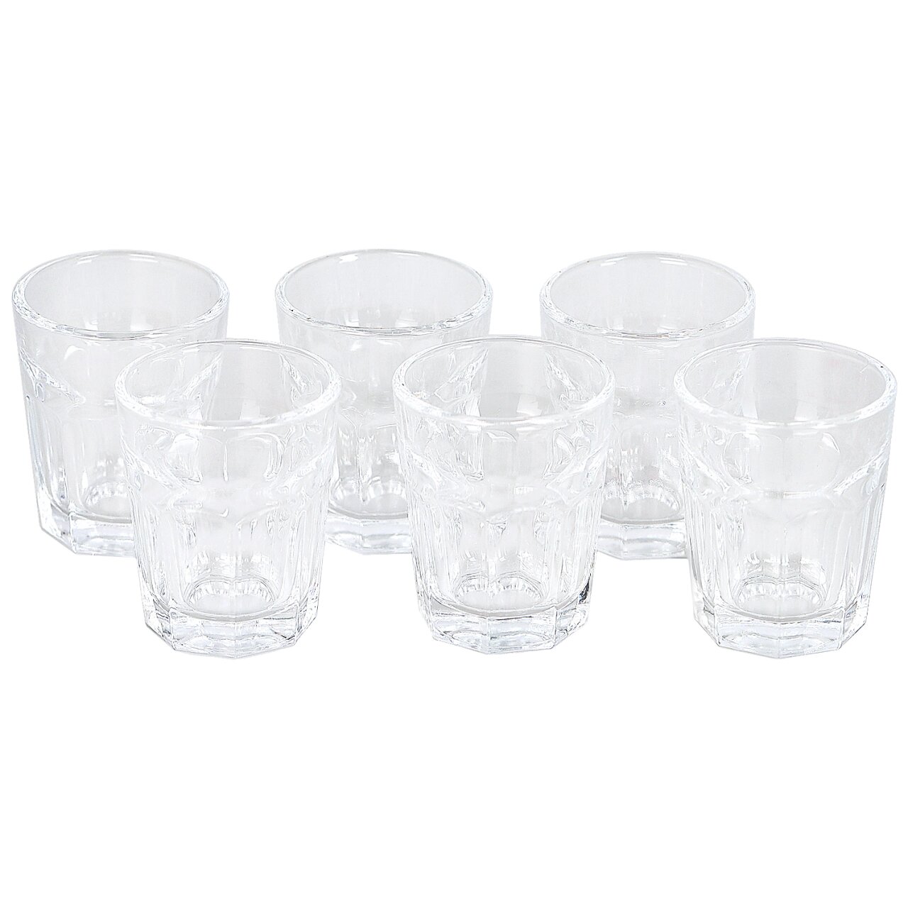 Набор стеклянных стопок 6 шт по 45 мл для дегустации напитков элегантный