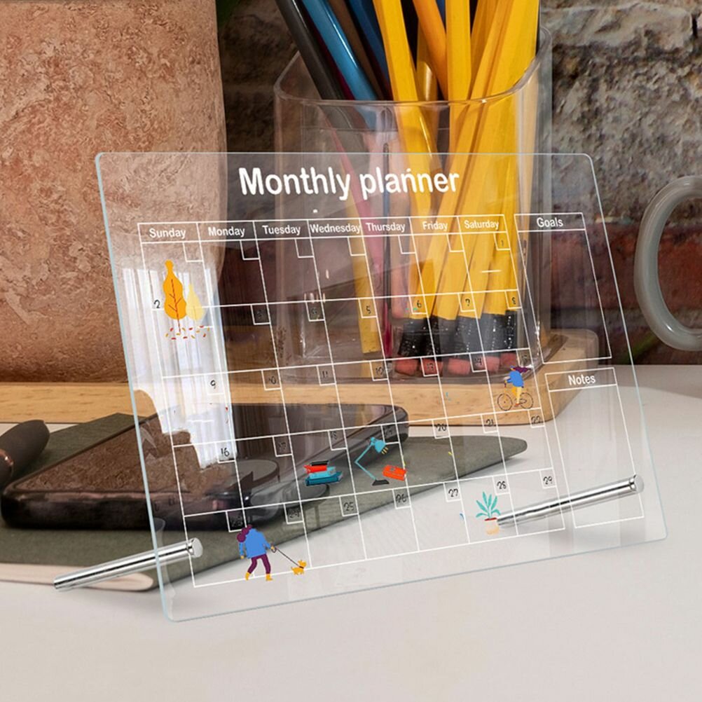 Доска Для Заметок И Планирования Акриловая Прозрачная Настольная 1 Комплект--