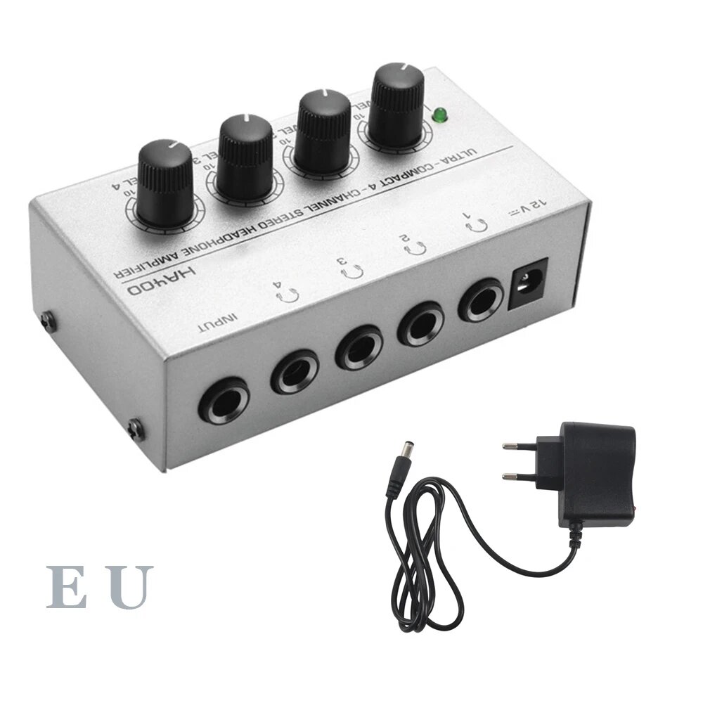HA400 4-канальный стереоусилитель для наушников, EU Silvery