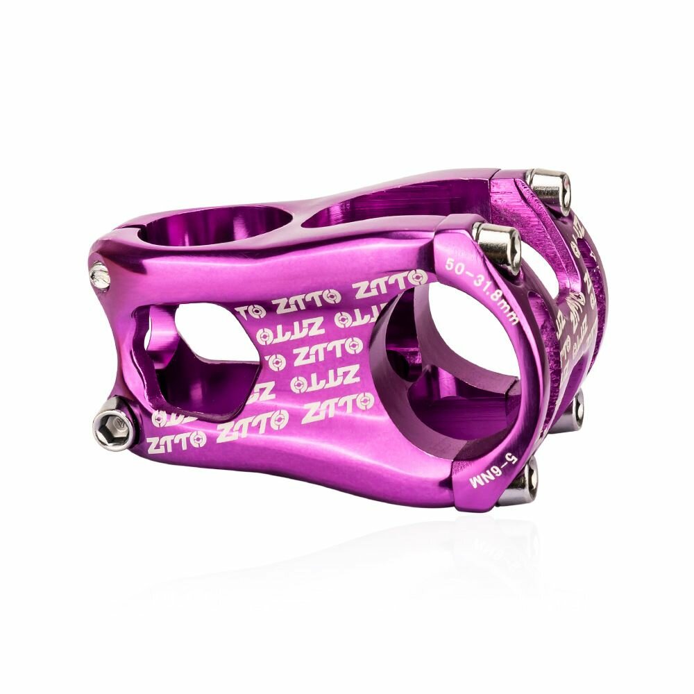 Вынос руля ZTTO MTB 50mm, 31.8мм, 0 градусов фиолетовый