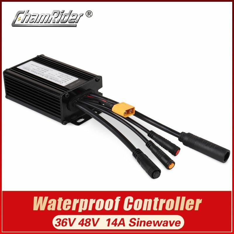 Контроллер для электровелосипеда ChamRider 14A 36V / 48V,250Вт,350Вт, двойной режим, Водонепроницаемый контроллер, умные детали для электронных велосипедов
