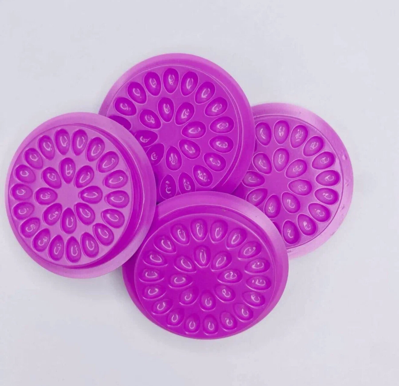 Палетки "Лунки" для клея, для наращивания ресниц, 50 штук, фиолетовые