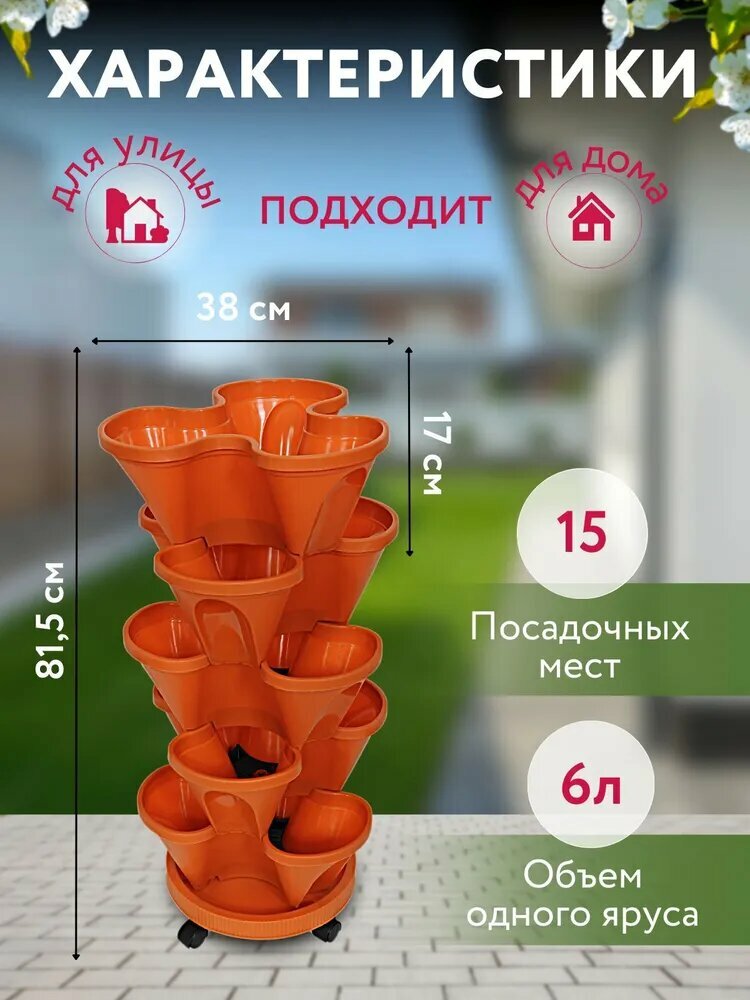 Объемный комбинированный цветочный горшок из многослойной смолы, балконный цветочный горшок для овощей, 0,38x0,38 метров