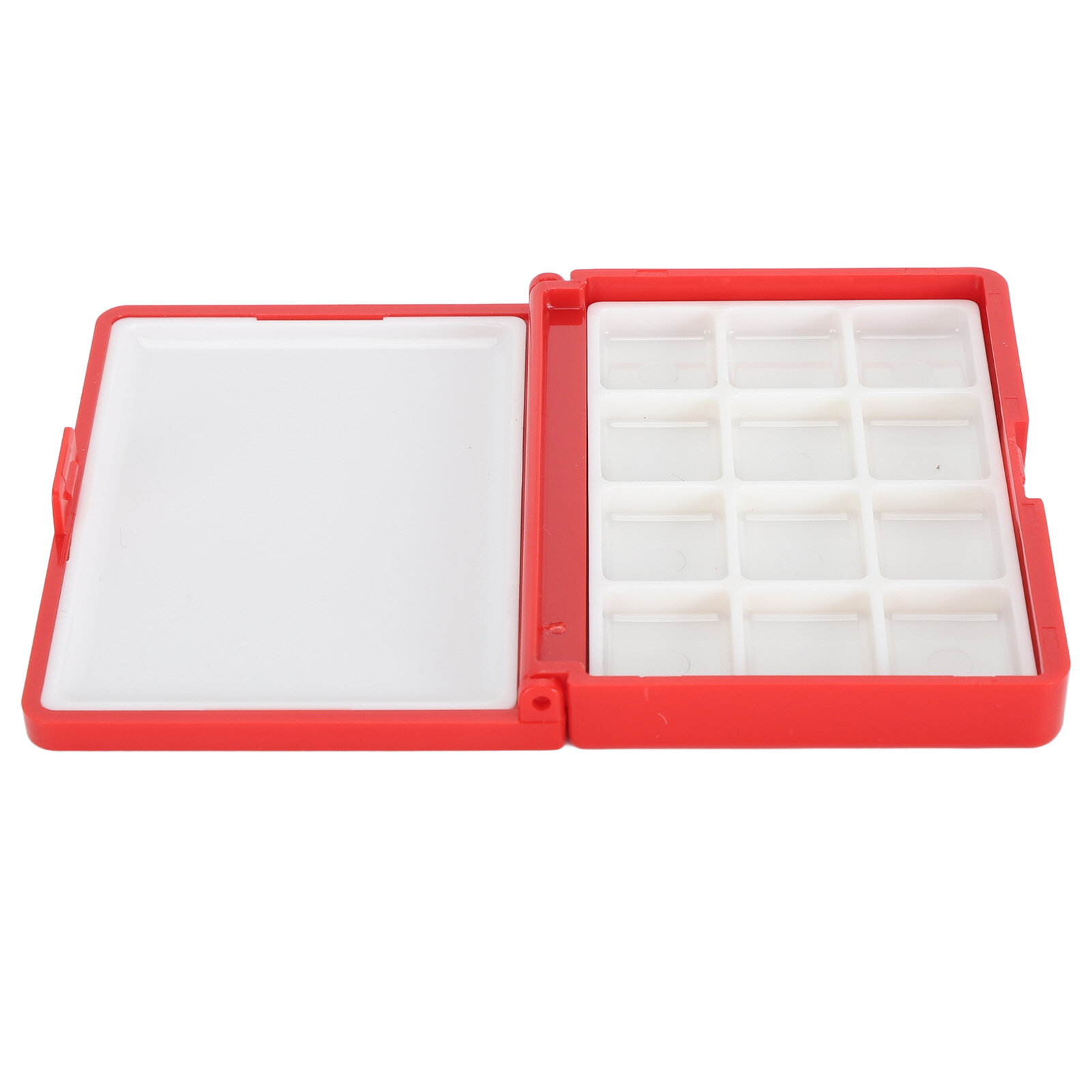 2 шт. пустая коробка для акварельных красок, коробка для хранения палитр, портативная пластиковая коробка для пигментов для акриловых красок, губная помада, красные 12 сеток