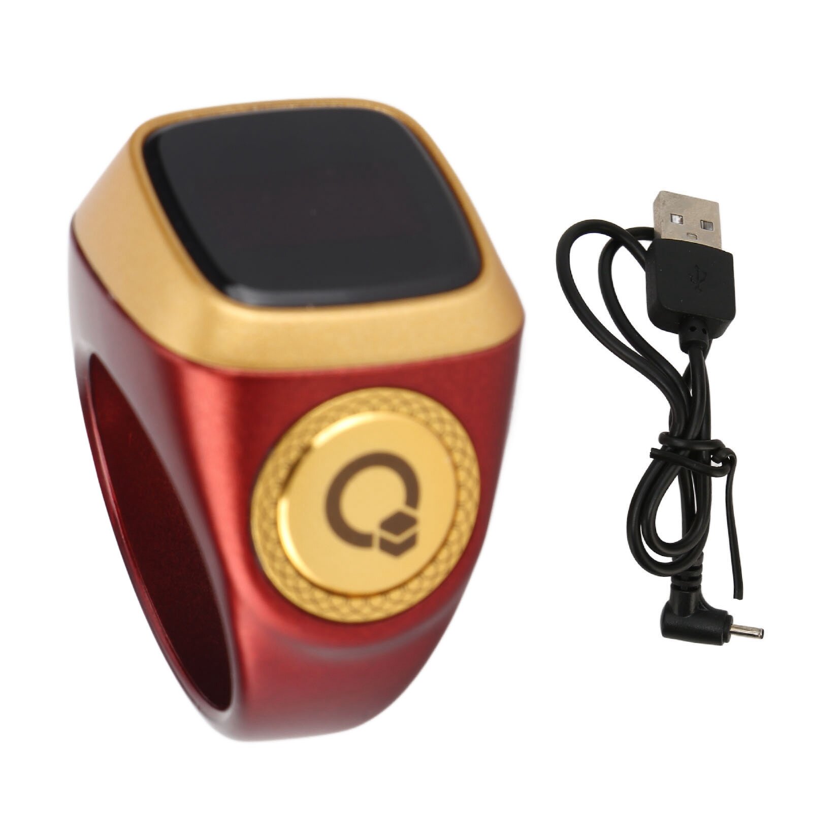 Умное кольцо-счетчик с экраном 0,49 дюйма, поддержкой приложения, 20-мм кнопкой CNC, портативный интеллектуальный счетчик пальцев, коричневый цвет.