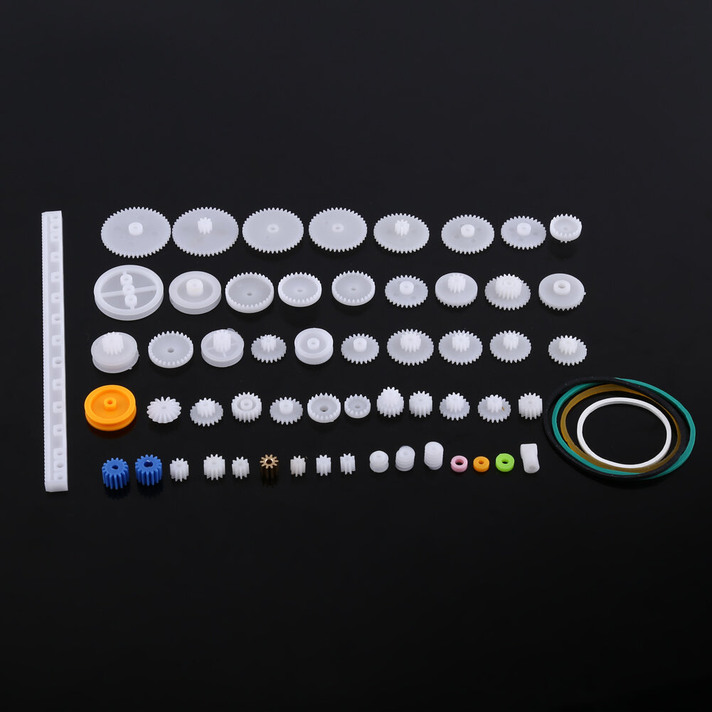 Пластиковые шестерни, шкивы, ремни, червячные комплекты, набор коронных шестеренок, робот-мотор, игрушечные детали для самостоятельной сборки (60 видов)