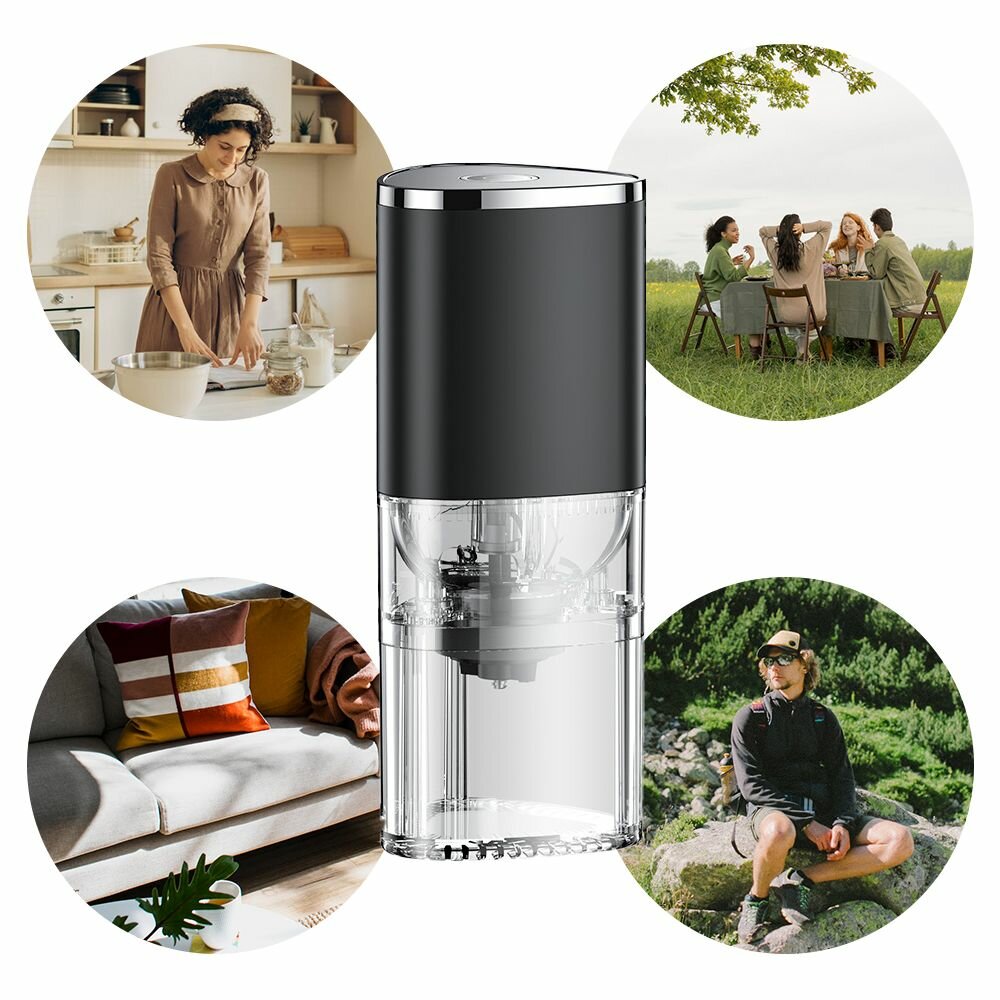 Кофемолка портативная, керамика, пластик, 13Вт, 25г, 75х75х190мм