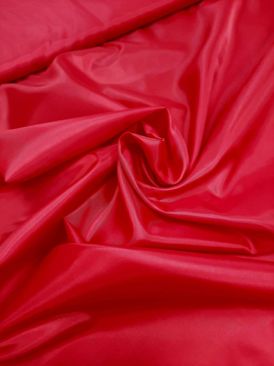 Ткань подкладочная Таффета, красная