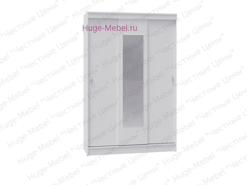 Шкаф-купе "Бася тэкс" белый Huge Mebel . Ширина 1300 Высота 2000. Шкафы купе