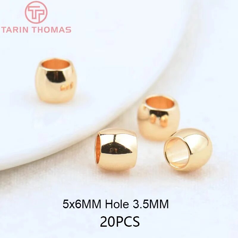 TARIN THOMAS Латунные квадратные бусины-разделители 24K 3035-24K Gold Color