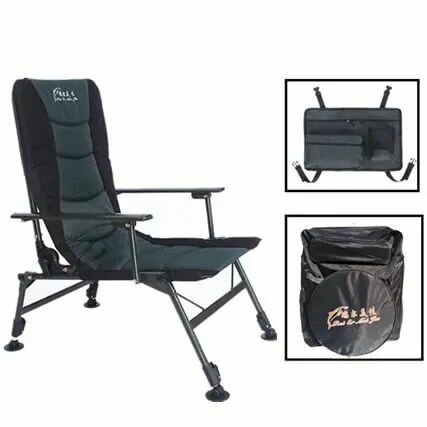 Стул складной туристический , кресло походное для рыбалки, туризма и отдыха, 54*75*88CM, черно-зеленое.