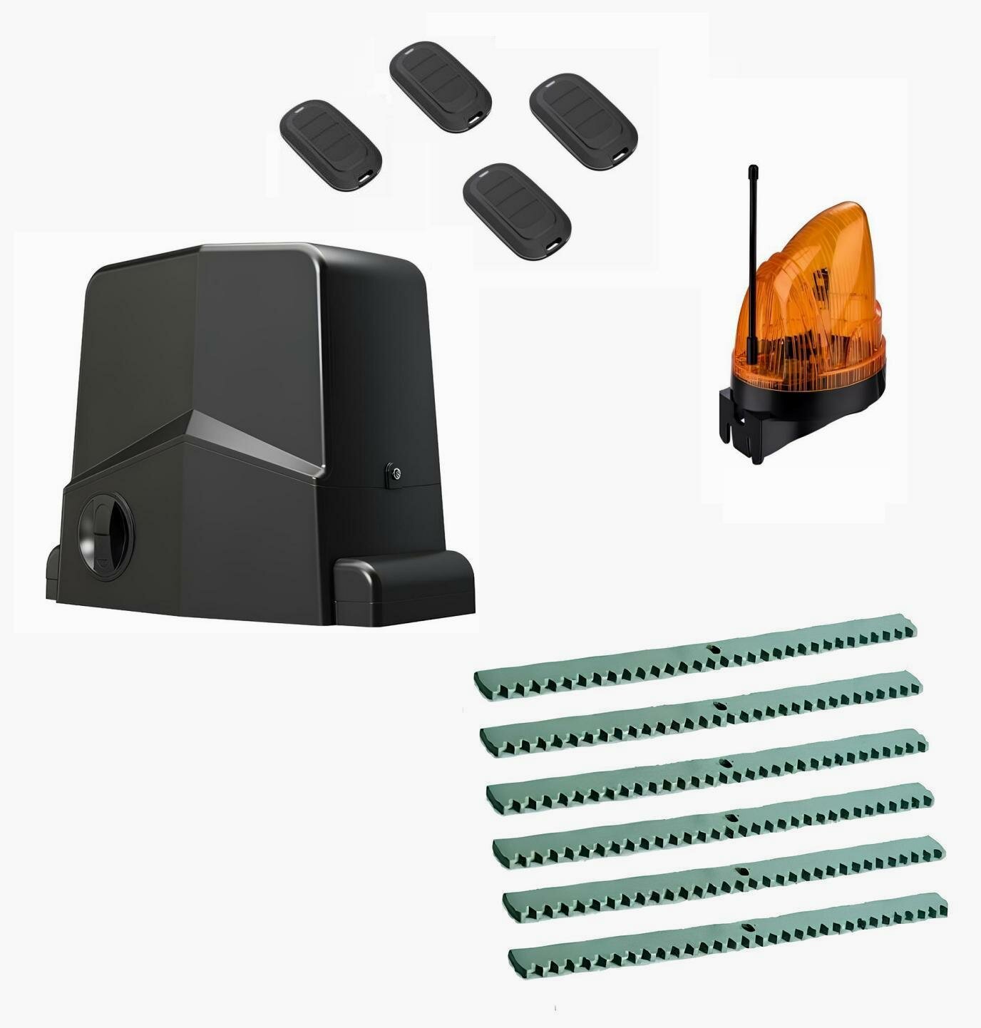 Автоматика для откатных ворот ARW-1000MKIT 1LK6-T4, комплект: привод, сигнальная лампа, 4 пульта, 6 реек