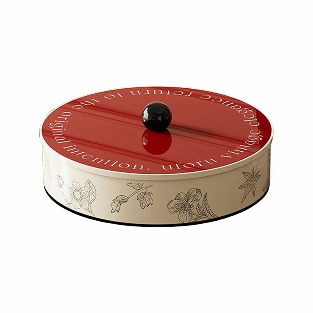 Посуда, Ретро корзина для сладостей с разделениями - красная - один уровень