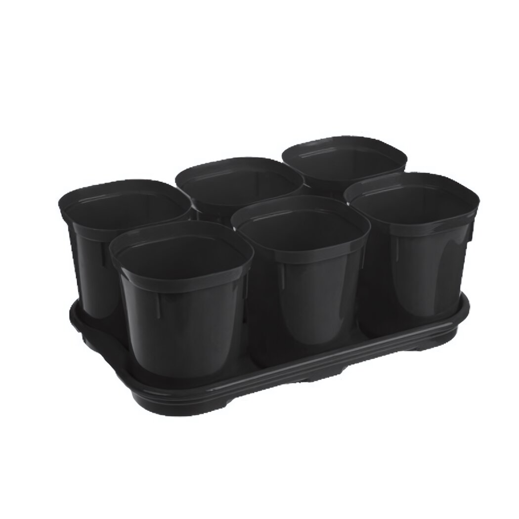 Набор горшков для рассады InGreen, 6 контейнеров по 400 мл, с поддоном
