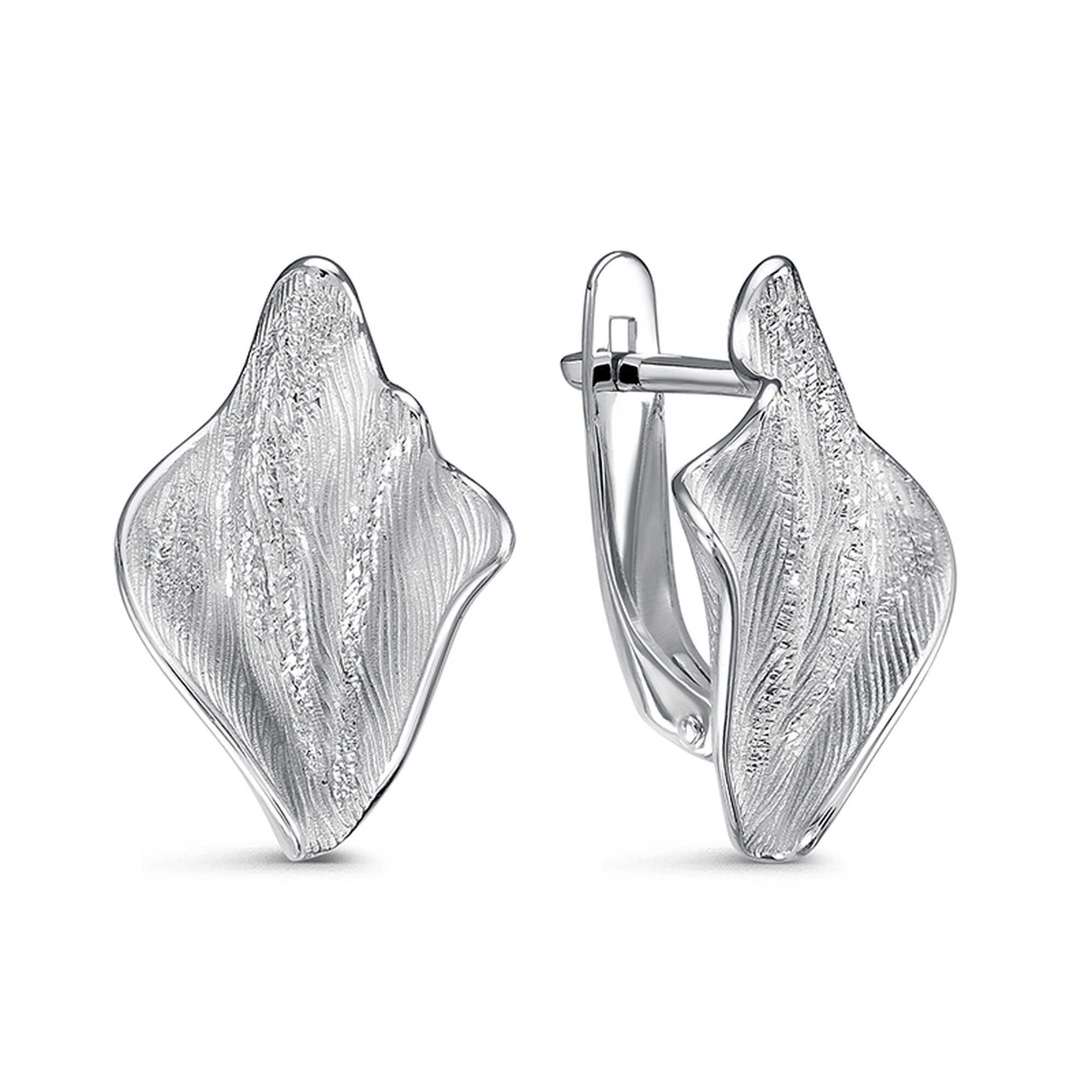 Серьги, серебро, 925 проба, родирование