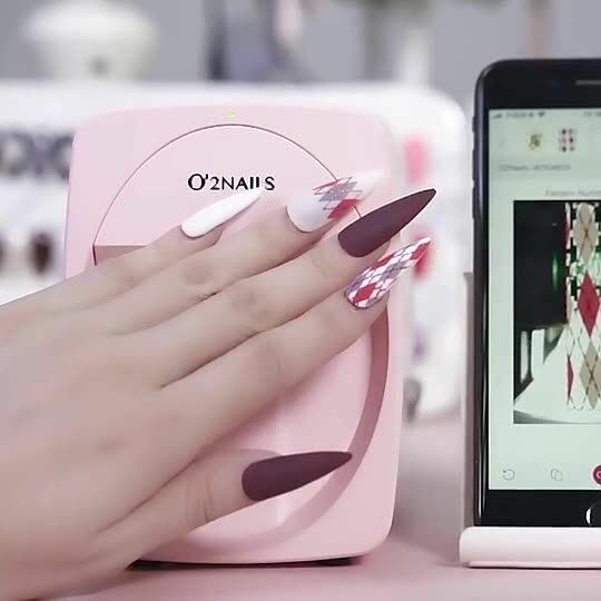 O2NAILS принтер для ногтей с Wi-Fi и автоматической печатью 3D рисунков через приложение