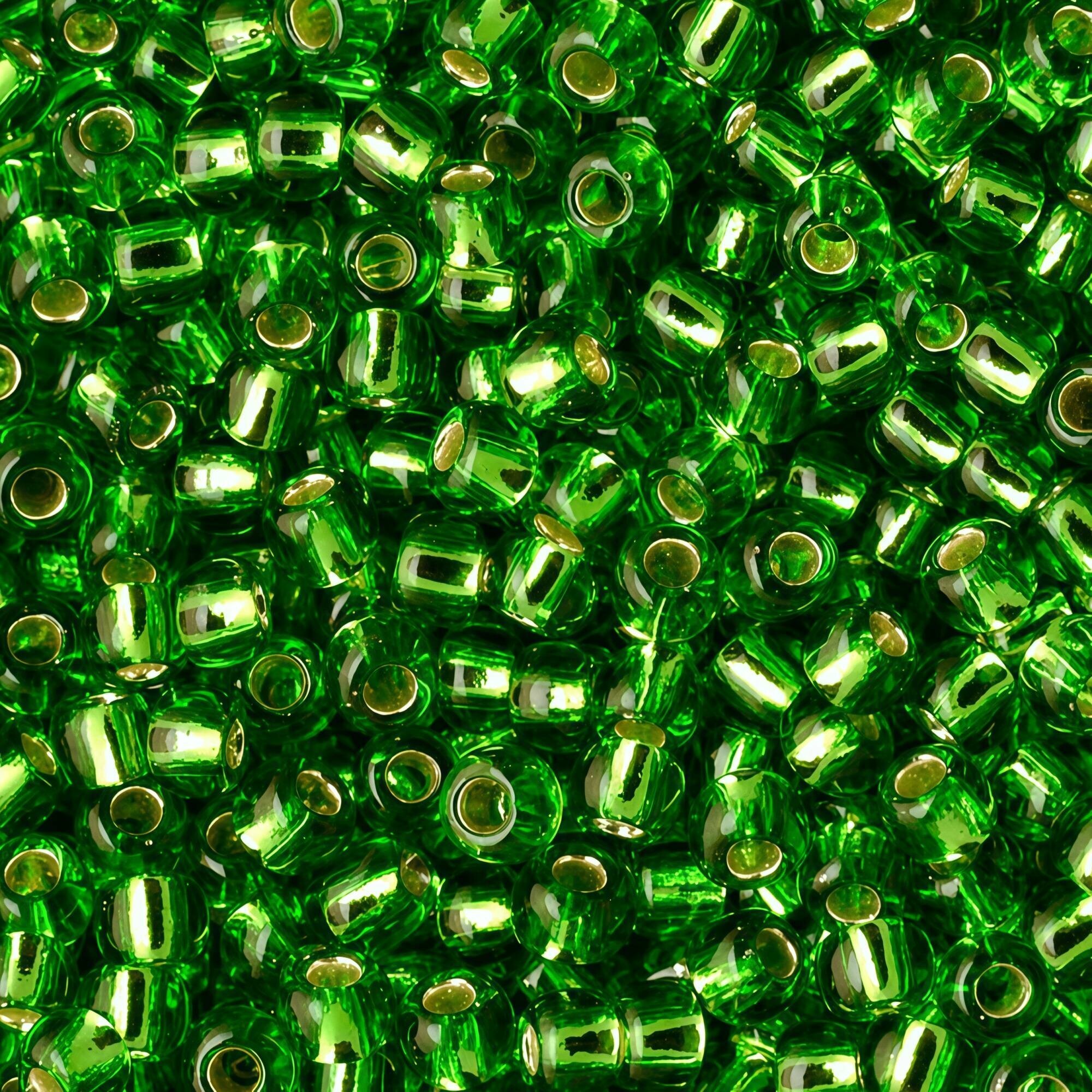 Бисер TOHO круглый, размер 10/0, цвет #27 (Внутреннее серебрение, перидот), 10 грамм